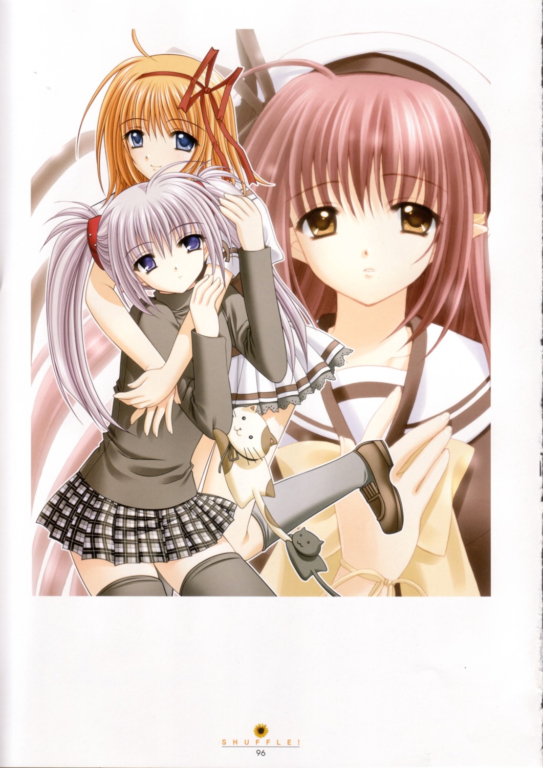 nishimata aoi shuffle fuyou kaede lisianthus primula pointy ears seifuku thighhighs | #37356 ...